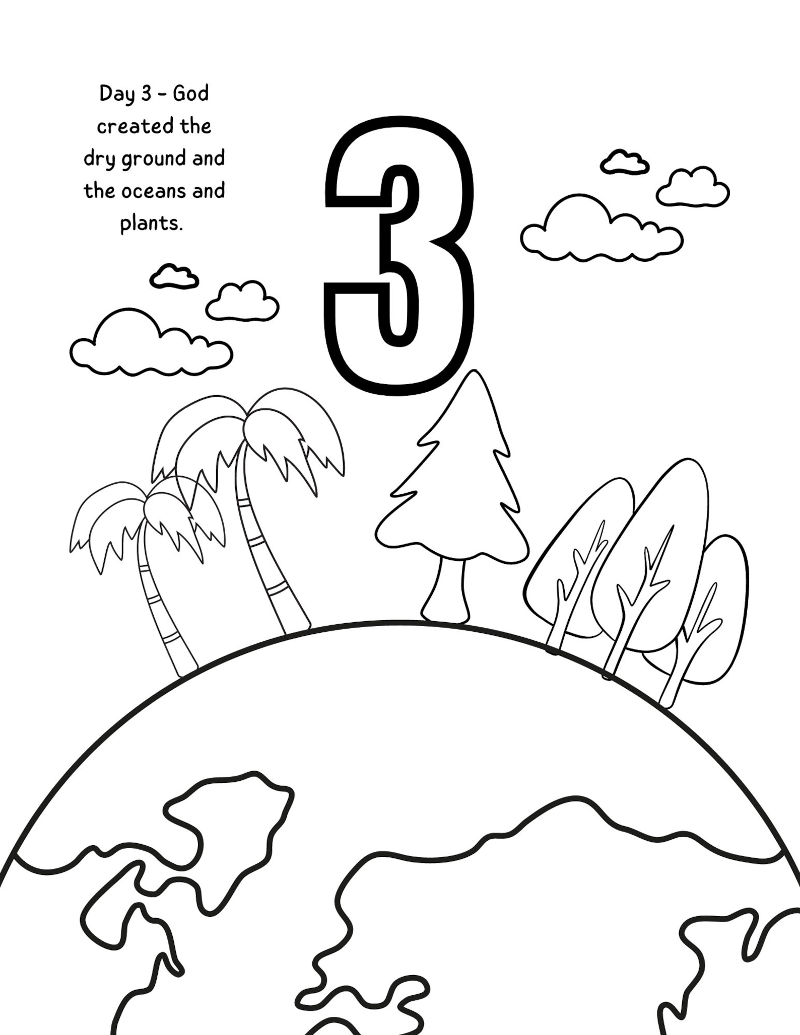 Preschool Days of Creation Coloring Pages Printable - Etsy