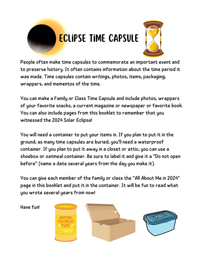 2024 Solar Eclipse Experience Printable Pack - Etsy