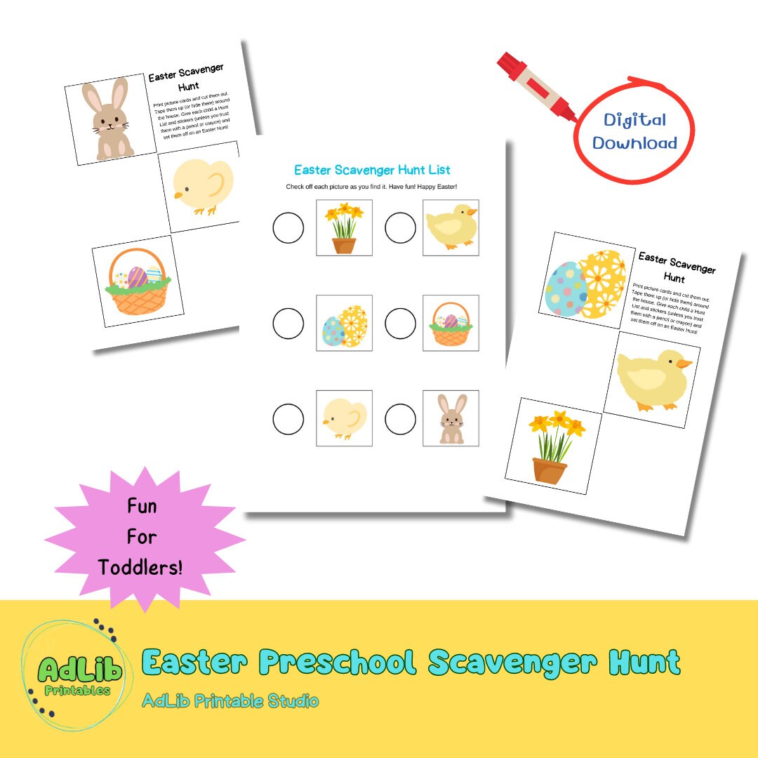 Easter Preschool Scavenger Hunt Printable - Etsy