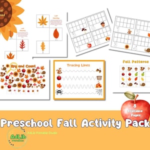 Preschool Fall Activity Printables Pack - Etsy