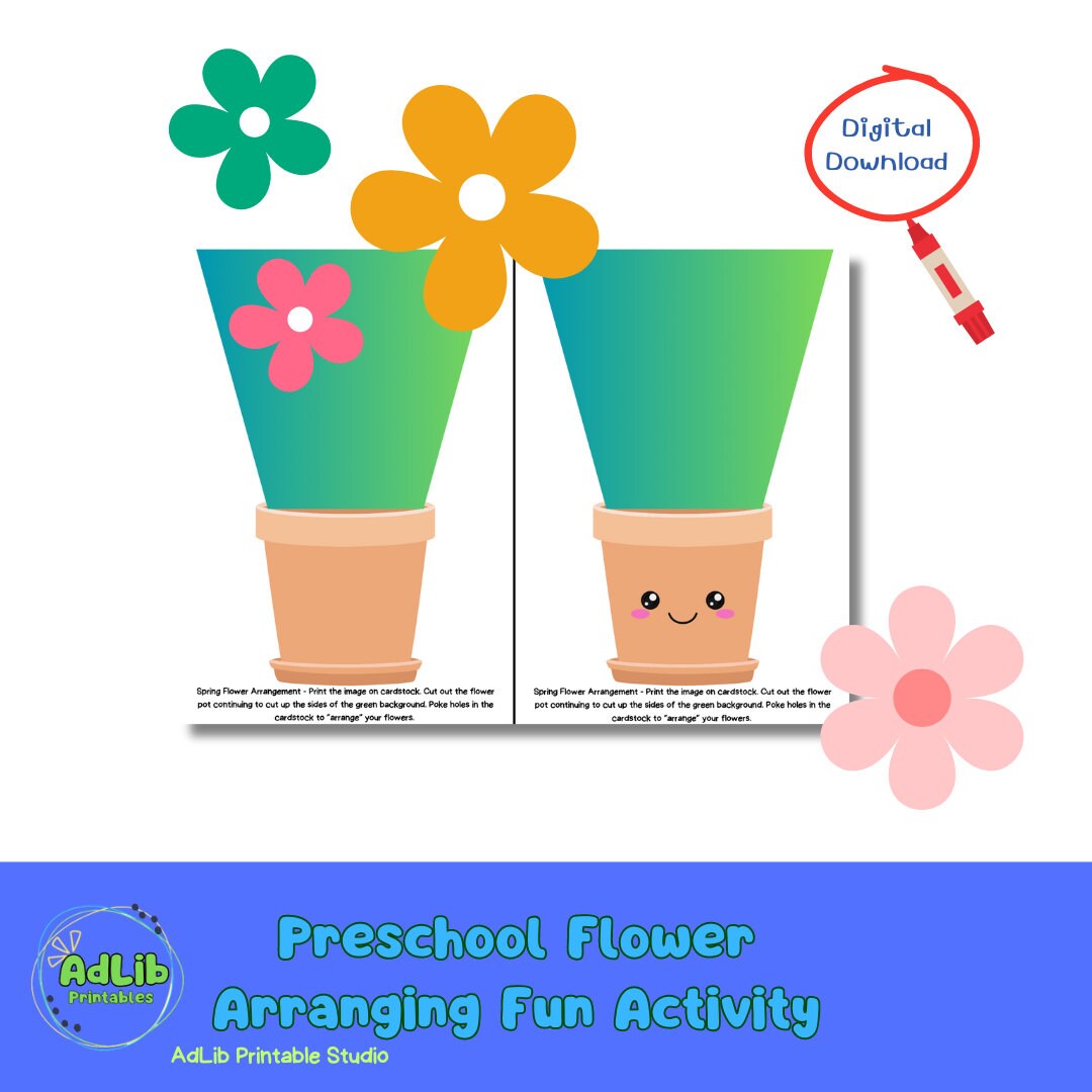 Preschool Flower Arranging Printable - Etsy