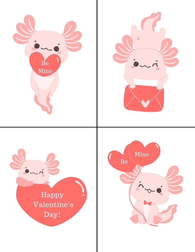 Kid's Printable Valentine's Day Cards - Etsy
