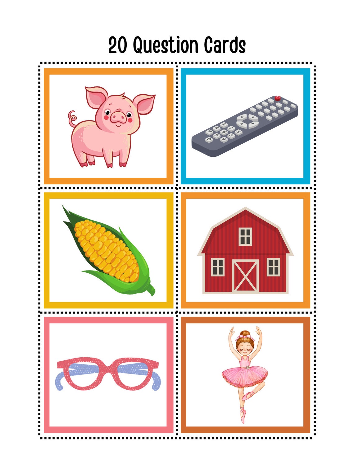Printable 20 Questions Game Cards - Etsy UK