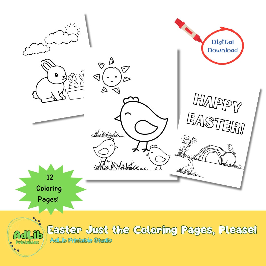 Easter Coloring Pages for Preschoolers and Kindergarten - Etsy