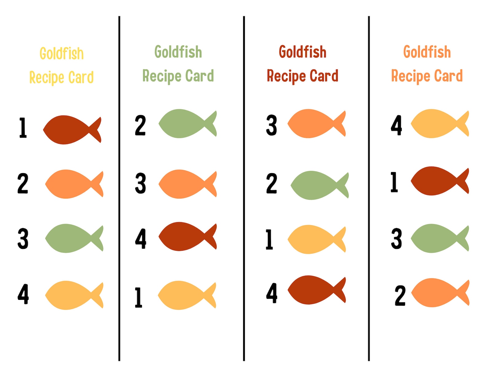 Colored Goldfish Preschool Printable Activities - Etsy