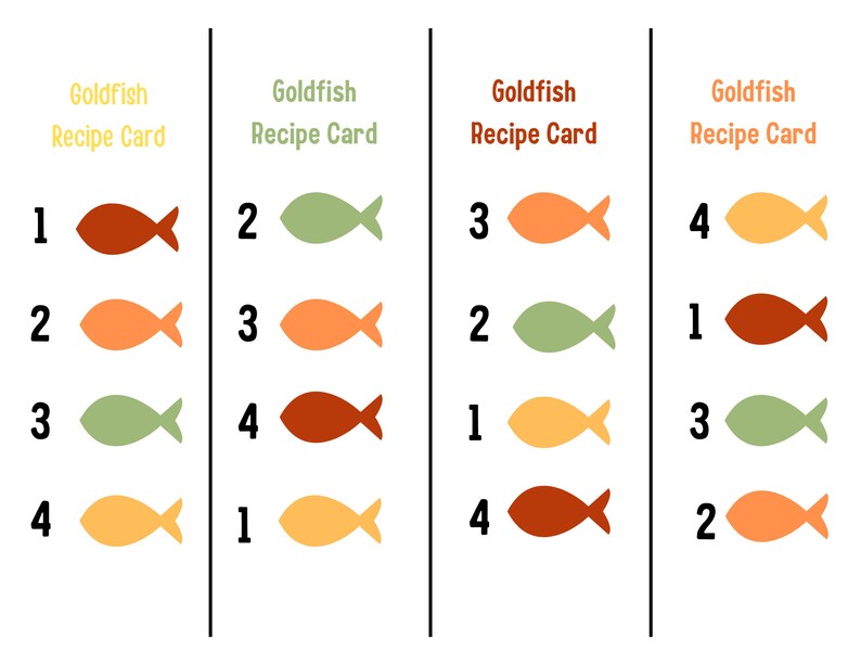 Colored Goldfish Preschool Printable Activities - Etsy