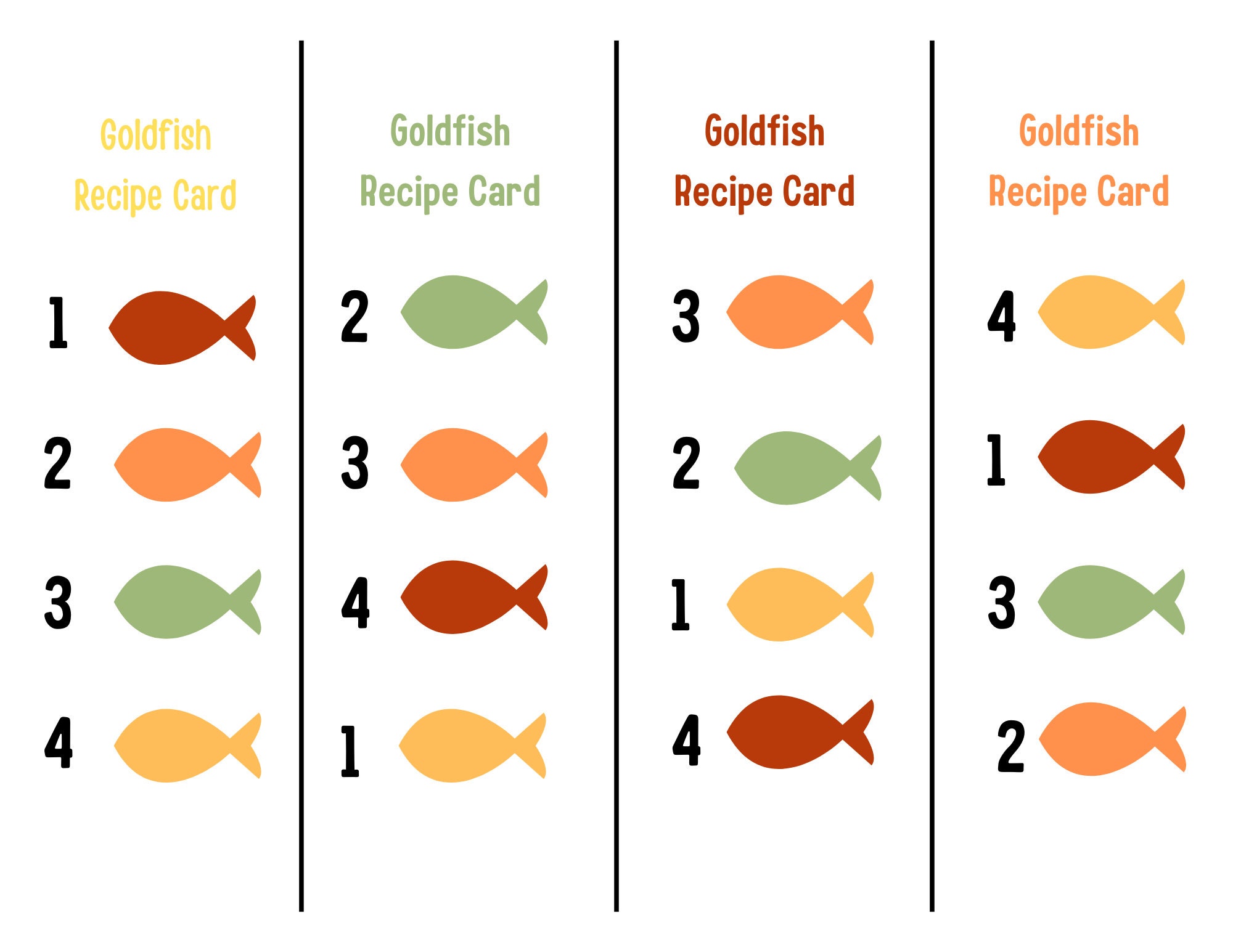 Colored Goldfish Preschool Printable Activities - Etsy