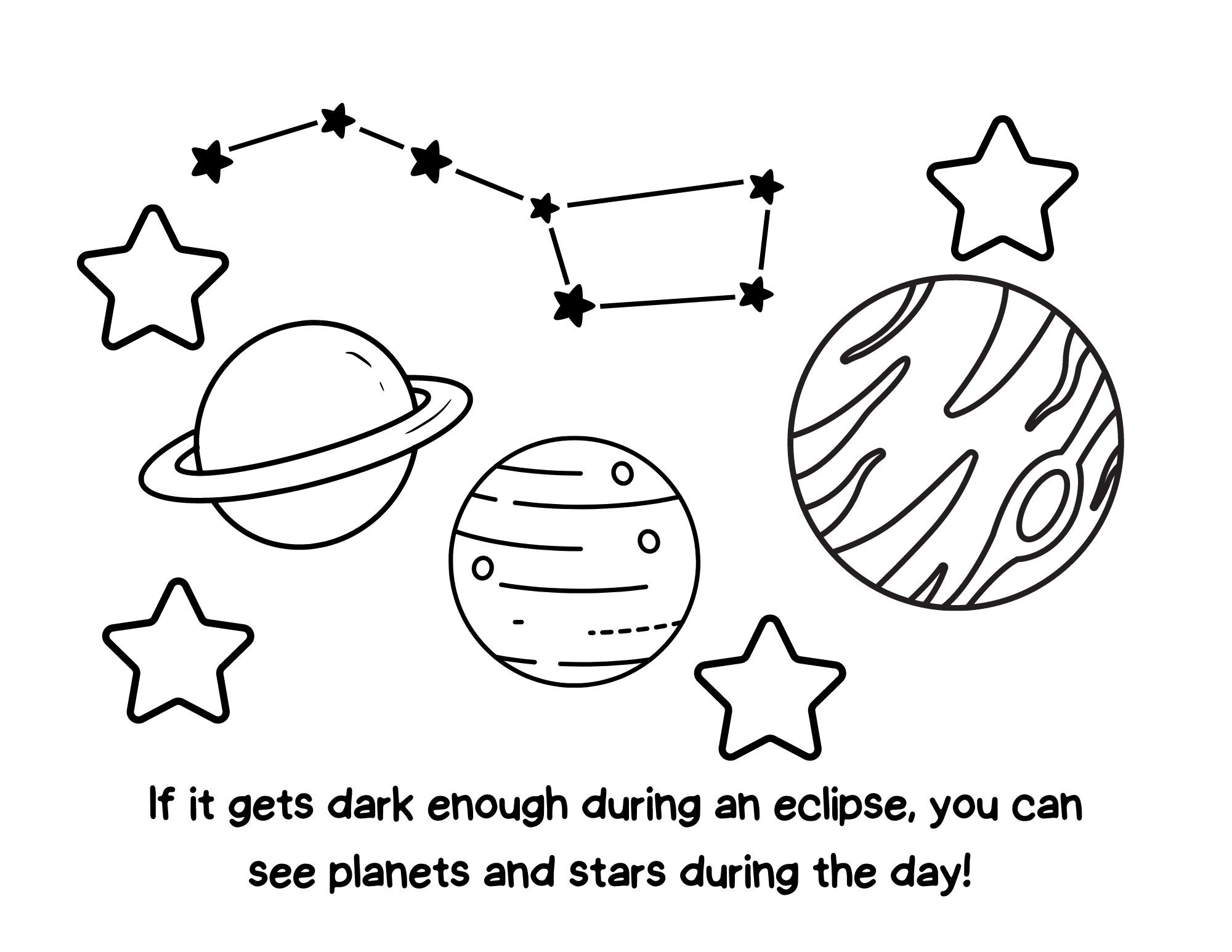 2024 Solar Eclipse Preschool Coloring Pack - Etsy