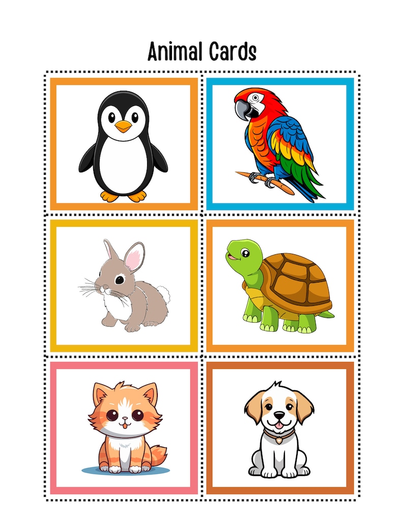 Printable Animal Cards for Preschoolers - Etsy