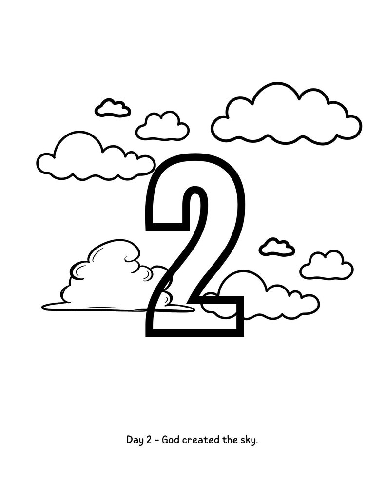 Preschool Days of Creation Coloring Pages Printable - Etsy