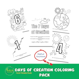 Preschool Days of Creation Coloring Pages Printable - Etsy