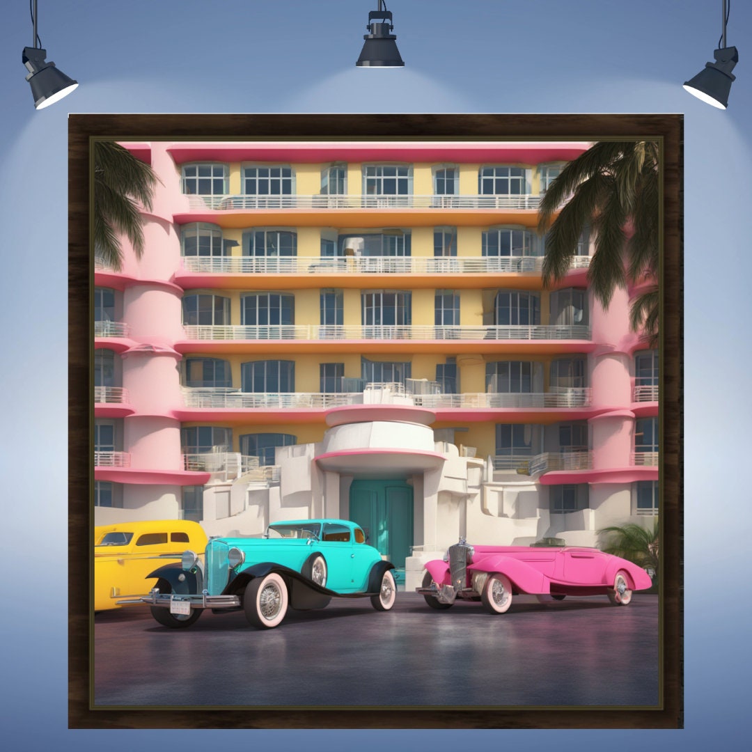 Wall Art Canvas VALET PARKING Painting Art Deco 2 Giclee Print Love ...