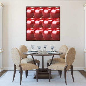 Wall Art Canvas RED APPLES Painting Unique Original Minimalist Food ...