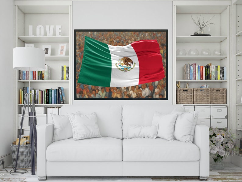 Wall Art Canvas MEXICAN MEXICO FLAG Painting Original Giclee Print Love ...