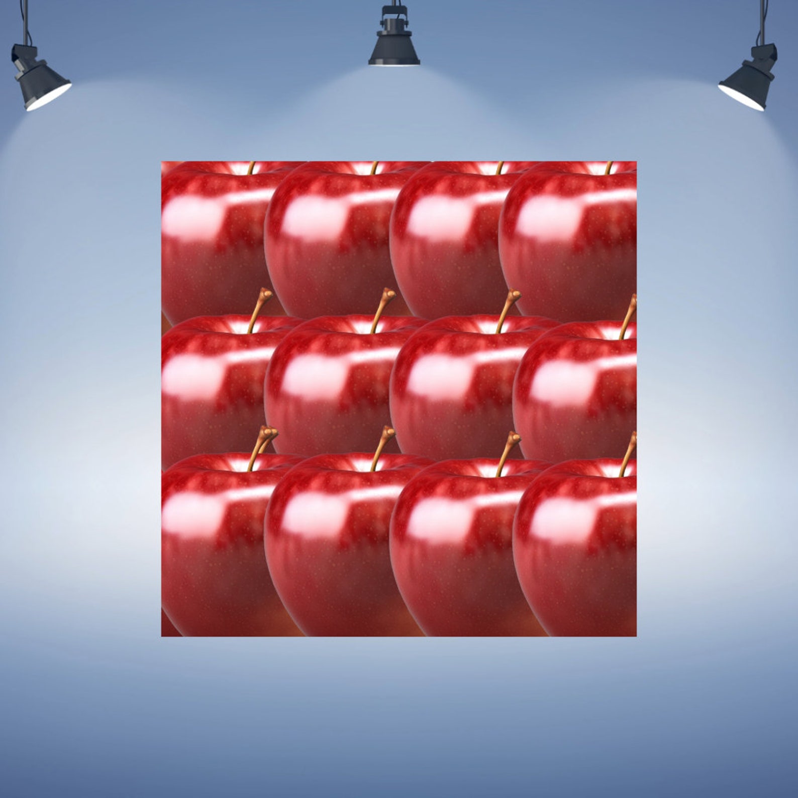 Wall Art Canvas RED APPLES Painting Unique Original Minimalist Food ...