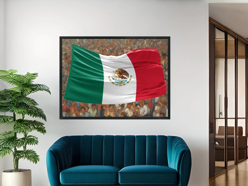 Wall Art Canvas MEXICAN MEXICO FLAG Painting Original Giclee Print Love ...
