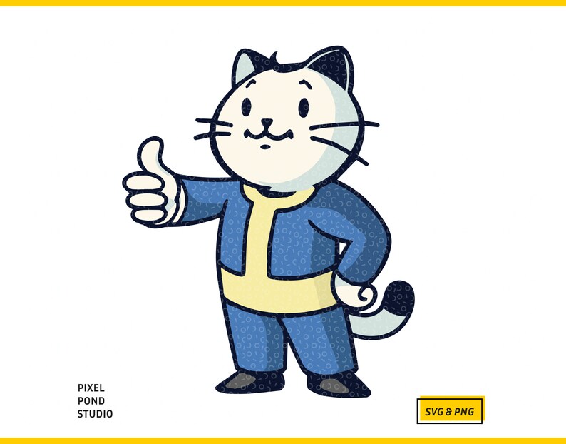Fallout Vault Boy SVG Game Themed Svg, Fallout Svg, Vault Boy Svg, Cat ...