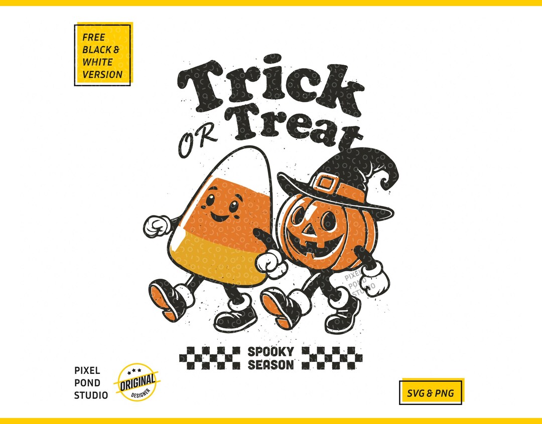 Halloween - Trick or Treat Candy Corn & Jack O' Lantern SVG PNG in ...