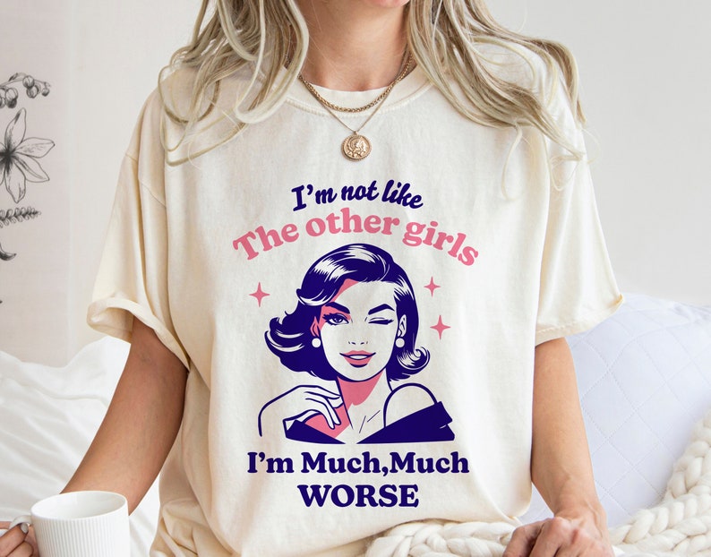 Trendy Retro Woman Art Design, Not Like Other Girls SVG PNG - Etsy