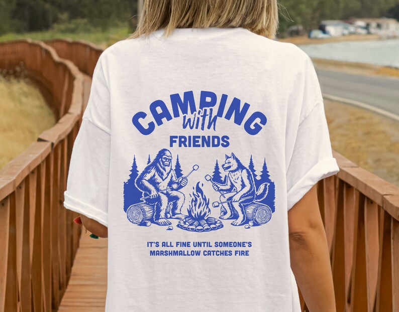 Bigfoot & Werewolf Bonfire: Camping With Friends SVG PNG (digital ...