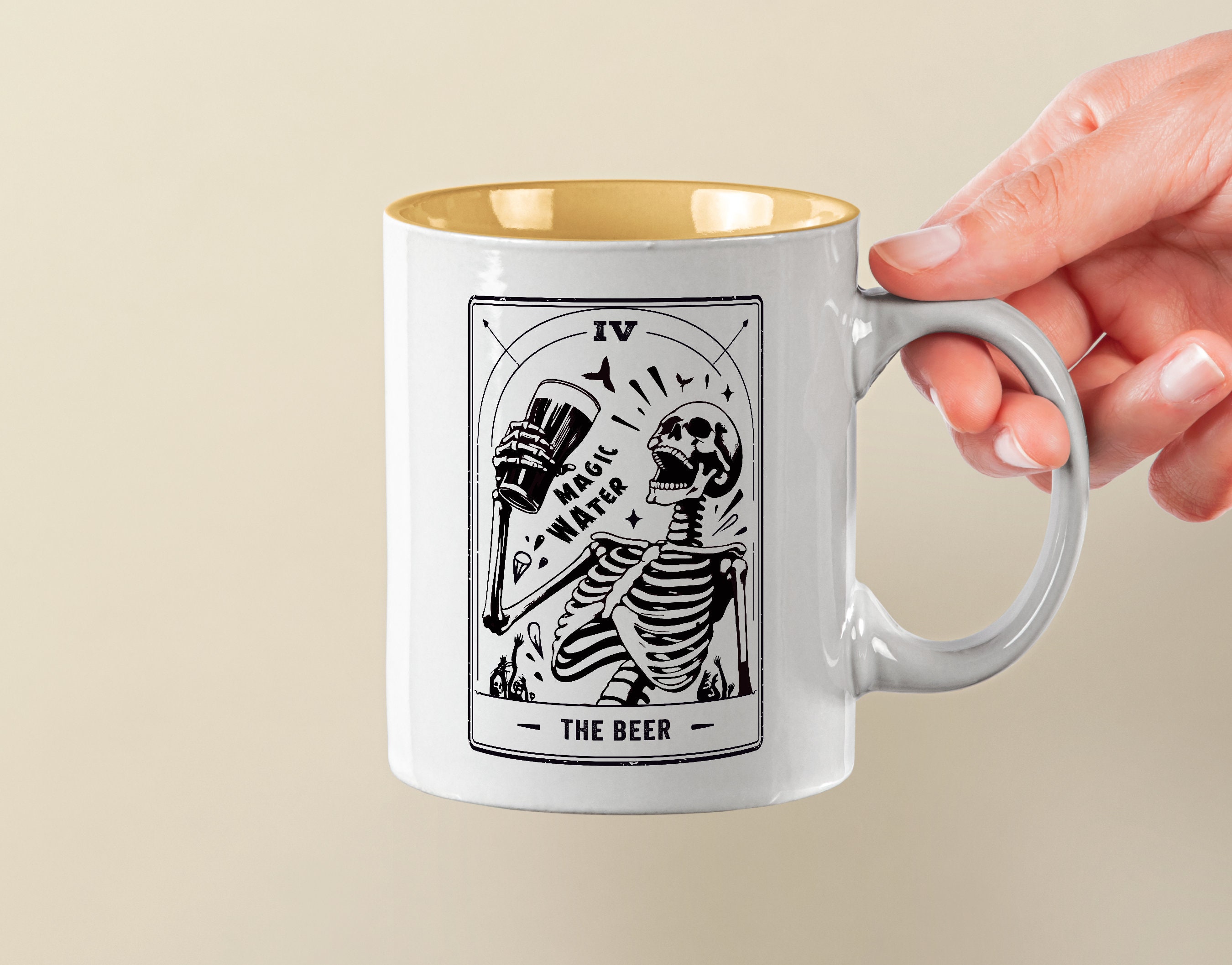 The Beer Skeleton SVG PNG File, Skeleton Tarot Card Svg, Funny Tarot ...