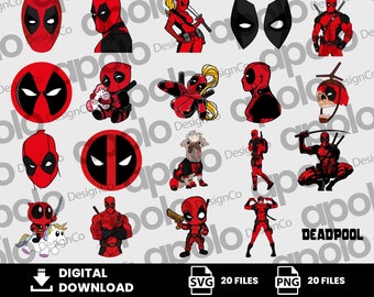 Deadpool Face SVG Digital Instant Download for Cricut, Silhouette ...