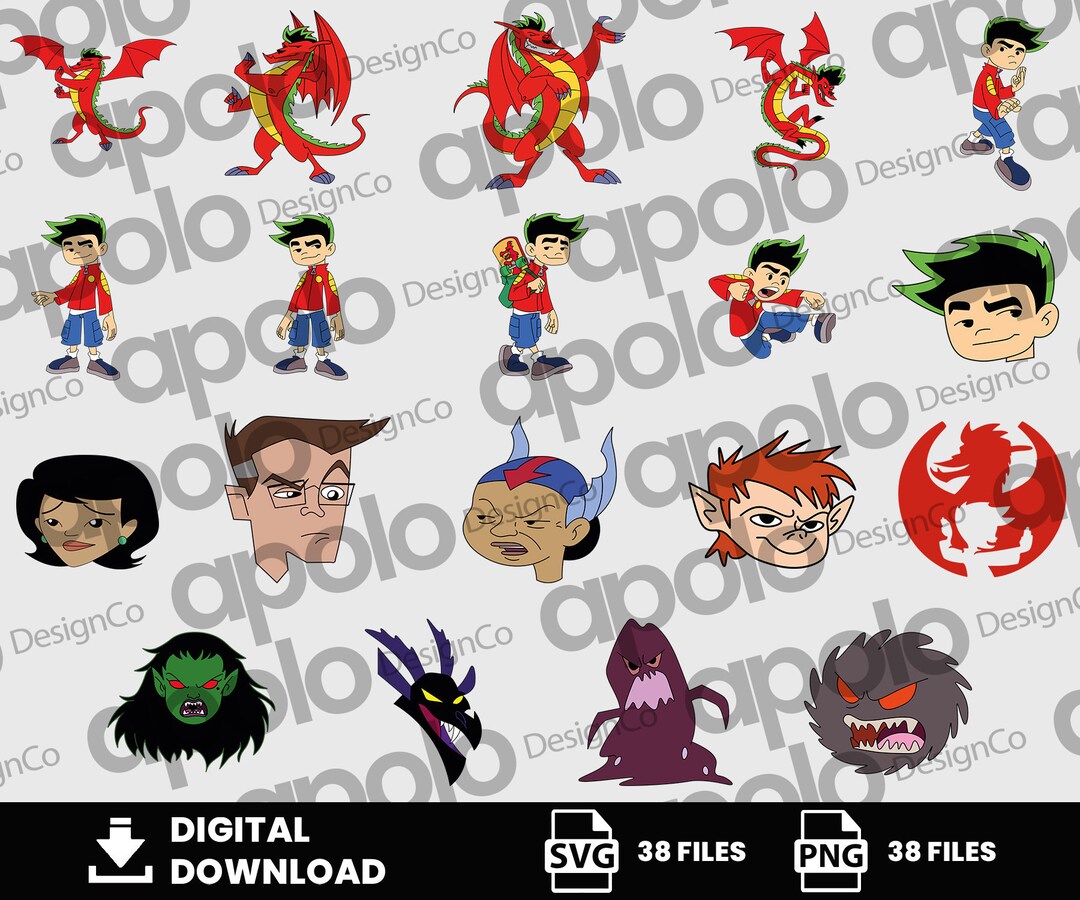Clipart, American Dragon Svg, Jake Long Svg, Digital Download, PNG, SVG ...