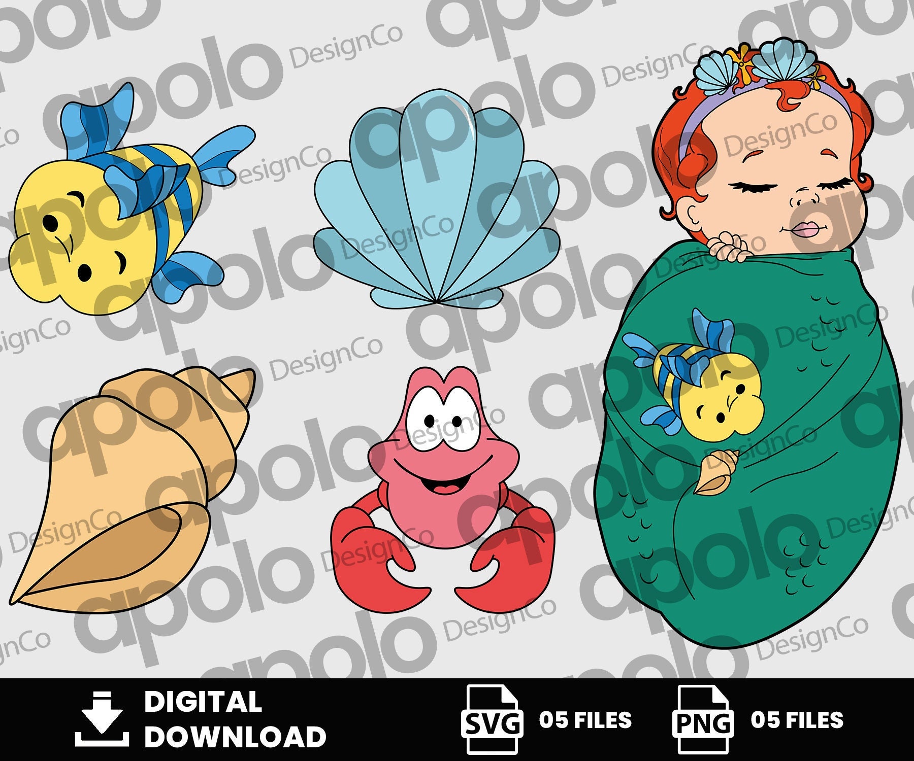 Clipart, Little Mermaid Baby Shower Svg, Baby Princess Svg, Princess ...