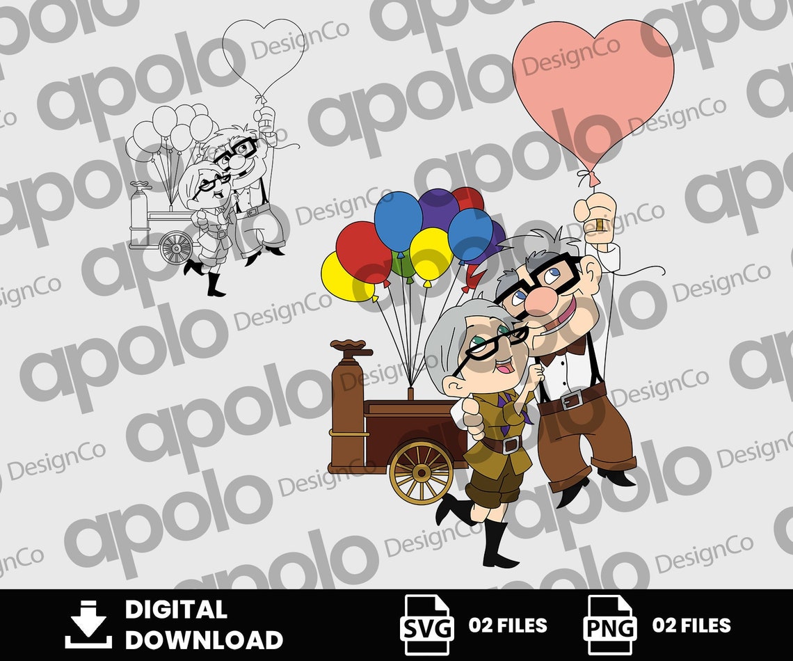 Clipart, Valentines Day Svg, Carl and Ellie Svg, Carl Svg, Ellie Svg ...