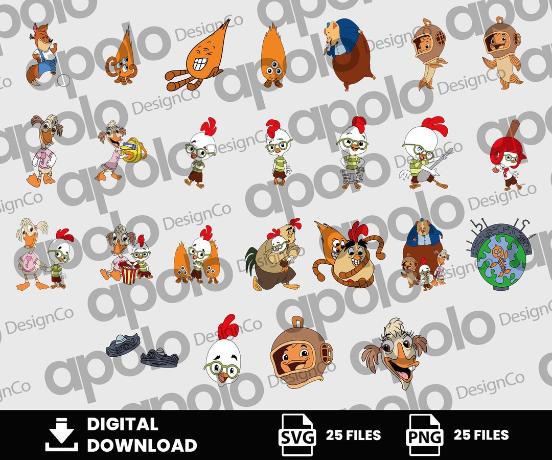 Clipart, Chicken Little Svg, Chicken, Movie Svg, Digital Download, PNG ...