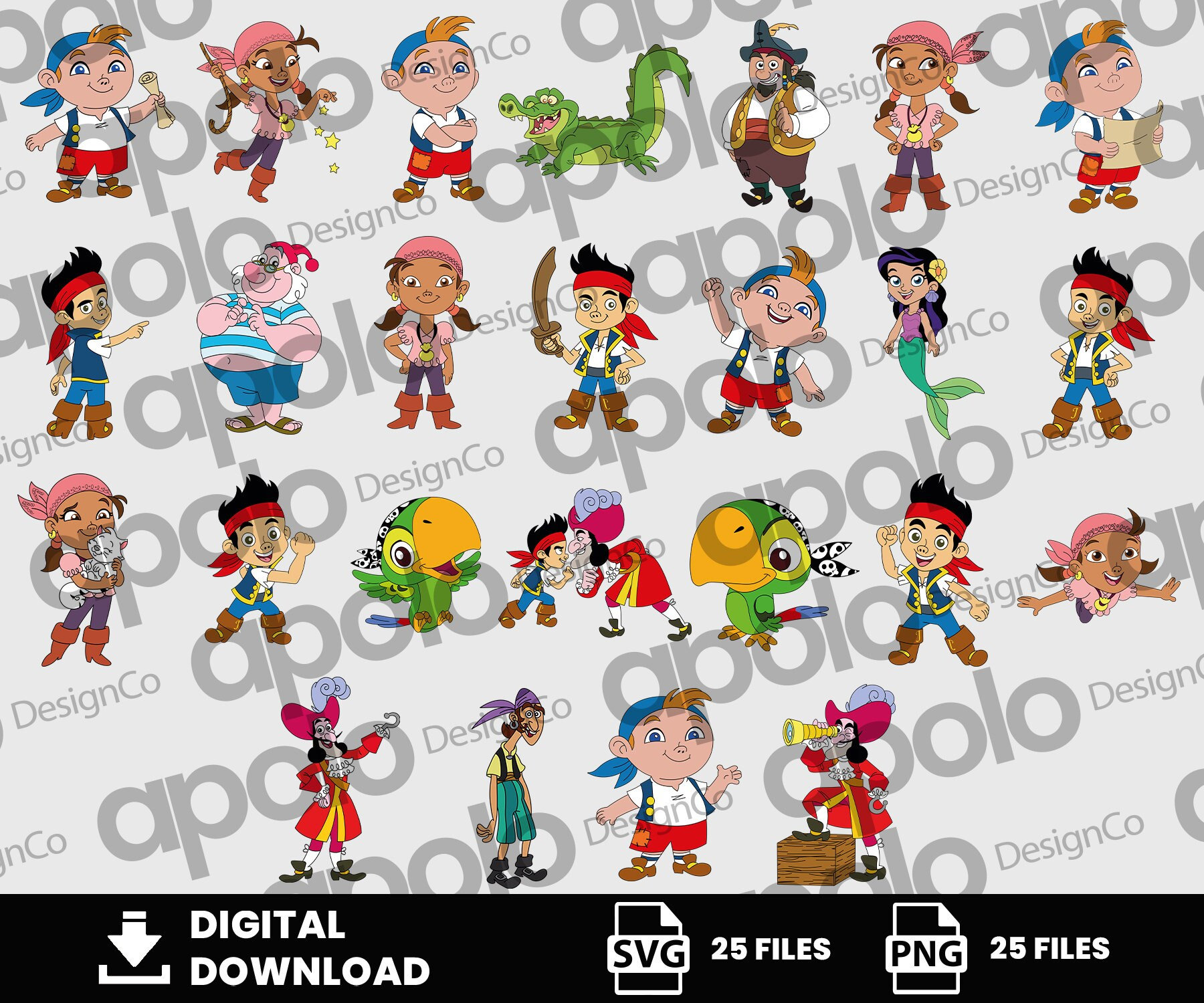 Clipart, Jake and the Never Land Pirates Svg, Love Svg, Digital ...