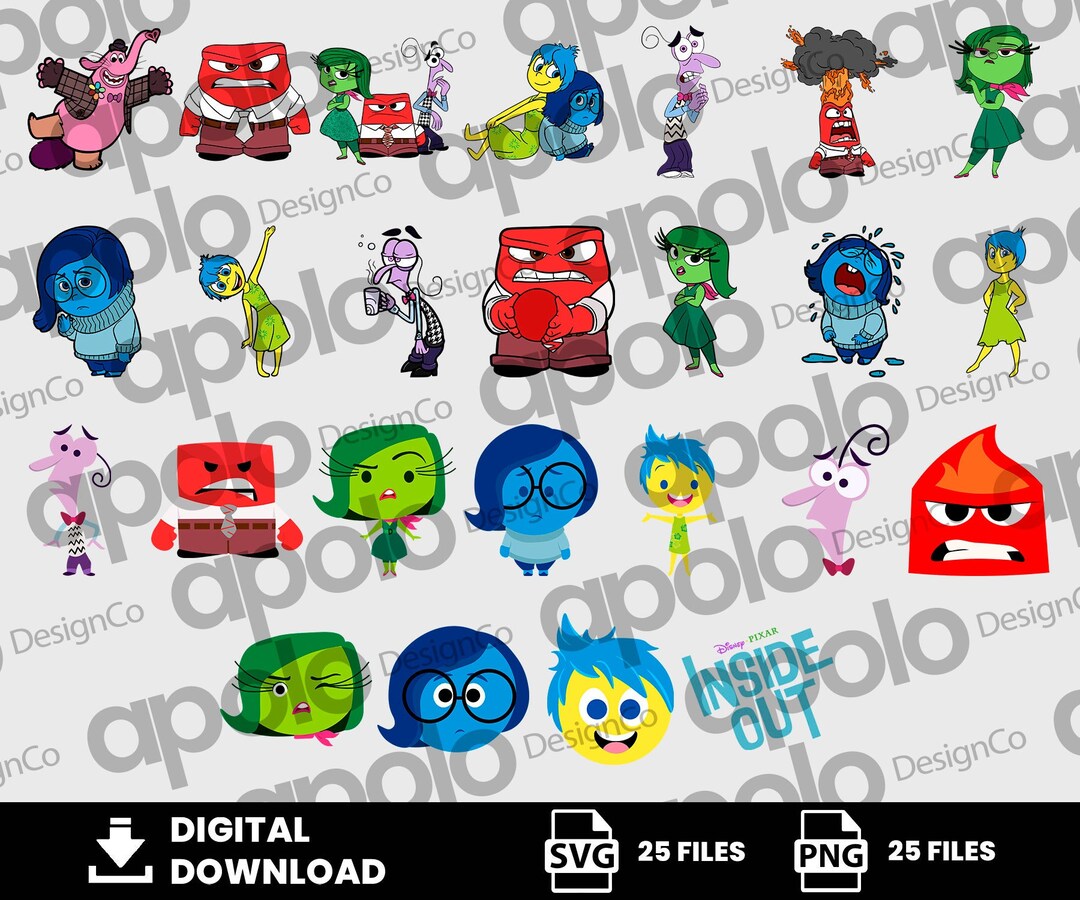 Clipart, Inside Out Svg, Joy Svg, Sadness Svg, Disgust Svg, Fear Svg ...