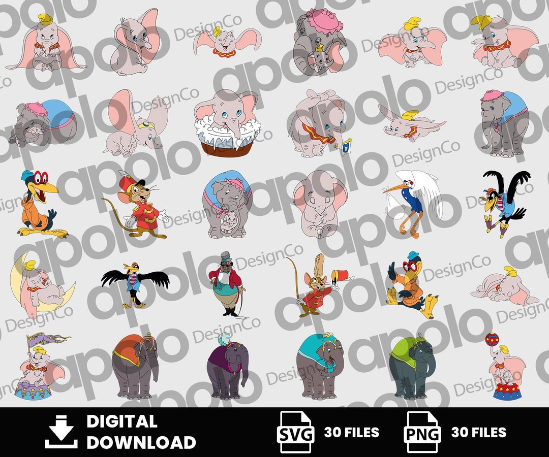 Clipart, Dumbo Svg, Timothy, Mrs Jumbo, Movie Svg, Digital Download ...