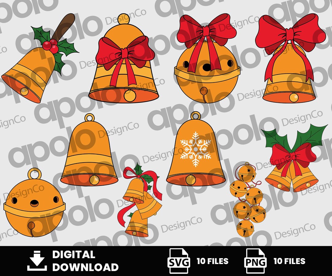 Clipart, Christmas Svg, Christmas Jingle Bells Svg, Digital Download ...
