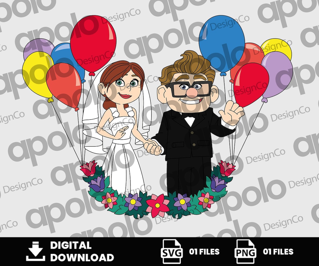 Clipart, Valentines Day Svg, Carl and Ellie Svg, Carl and Ellie Married ...