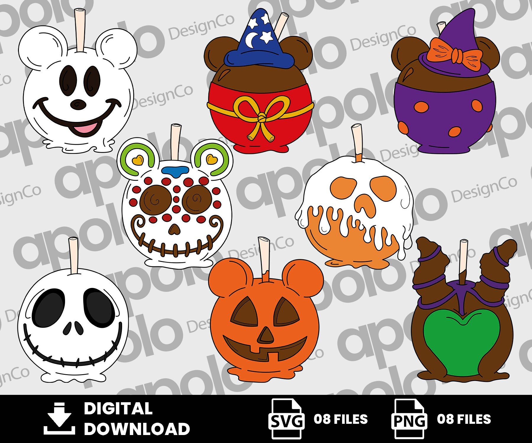 Clipart, Halloween Svg, Candy Apple Svg, Mickey Snack Svg, Mickey Candy ...