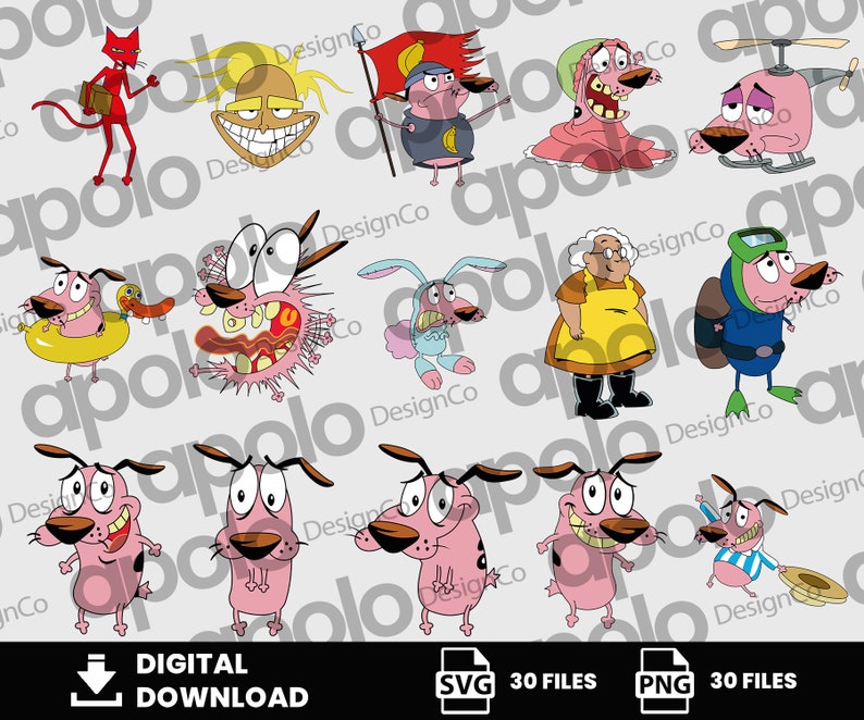 Clipart, Dog Svg, Pink Svg, Cartoons Svg, Digital Download, PNG, SVG ...