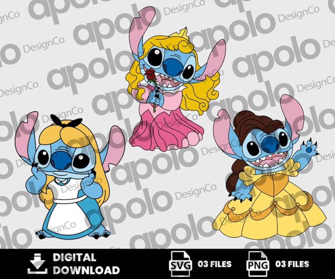 Clipart, Stitch Princes Halloween Png, Stitch Princes Png, Svg, Costume ...