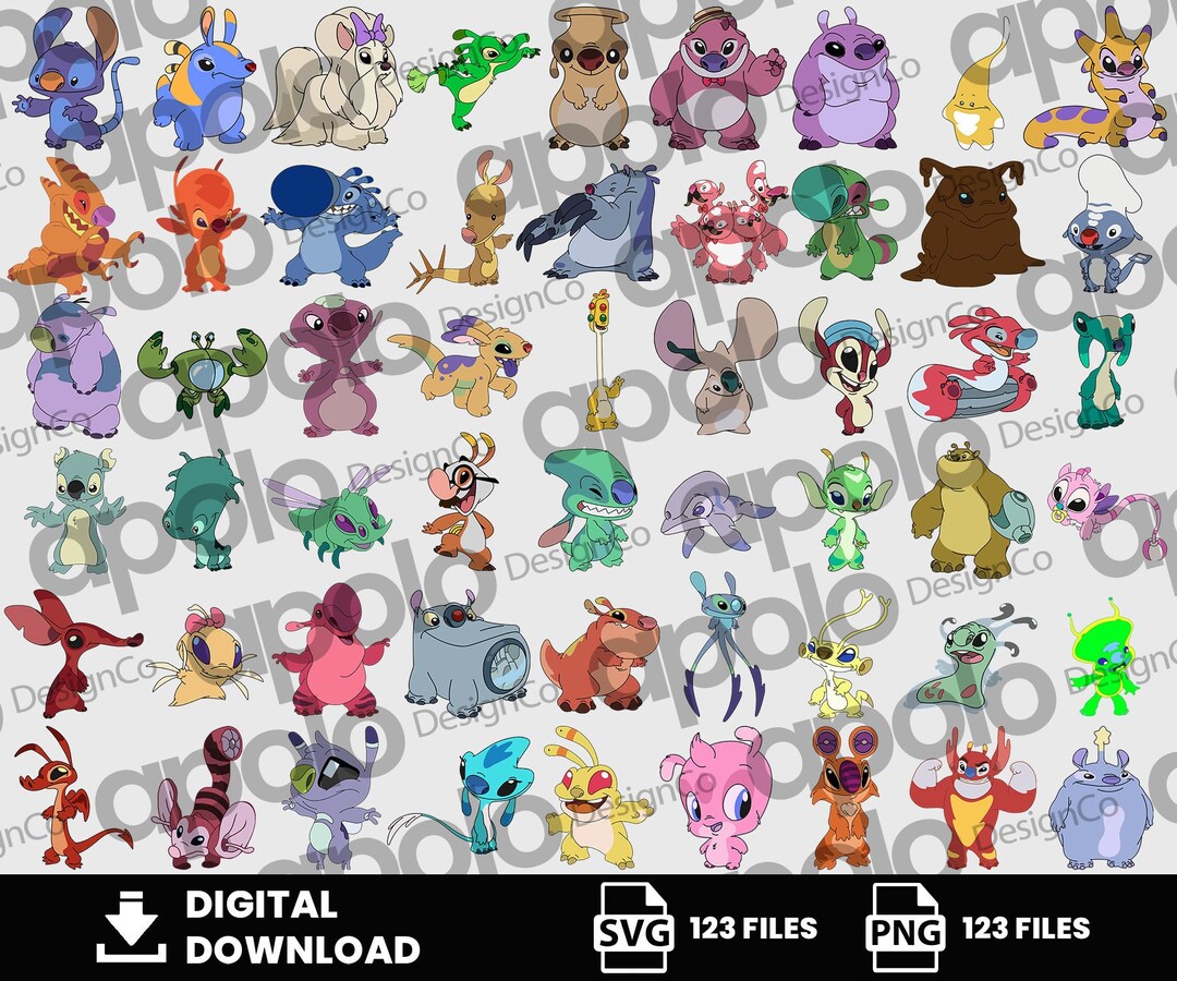 Clipart, Lilo and Stitch Svg, Lilo and Stitch the Series Svg, Experiments Stitch, Digital ...