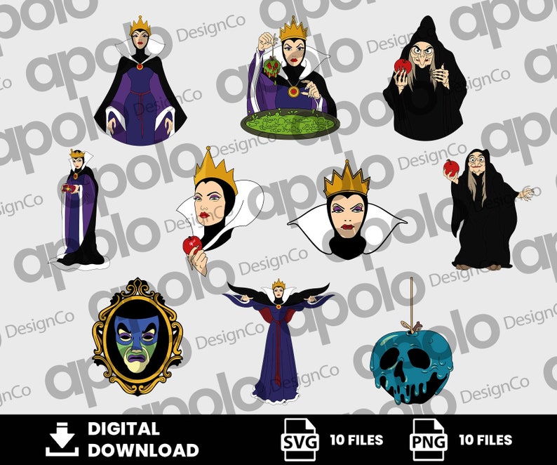 Clipart, Villains Svg, the Evil Queen Svg, Snow White Svg, Queen Svg ...