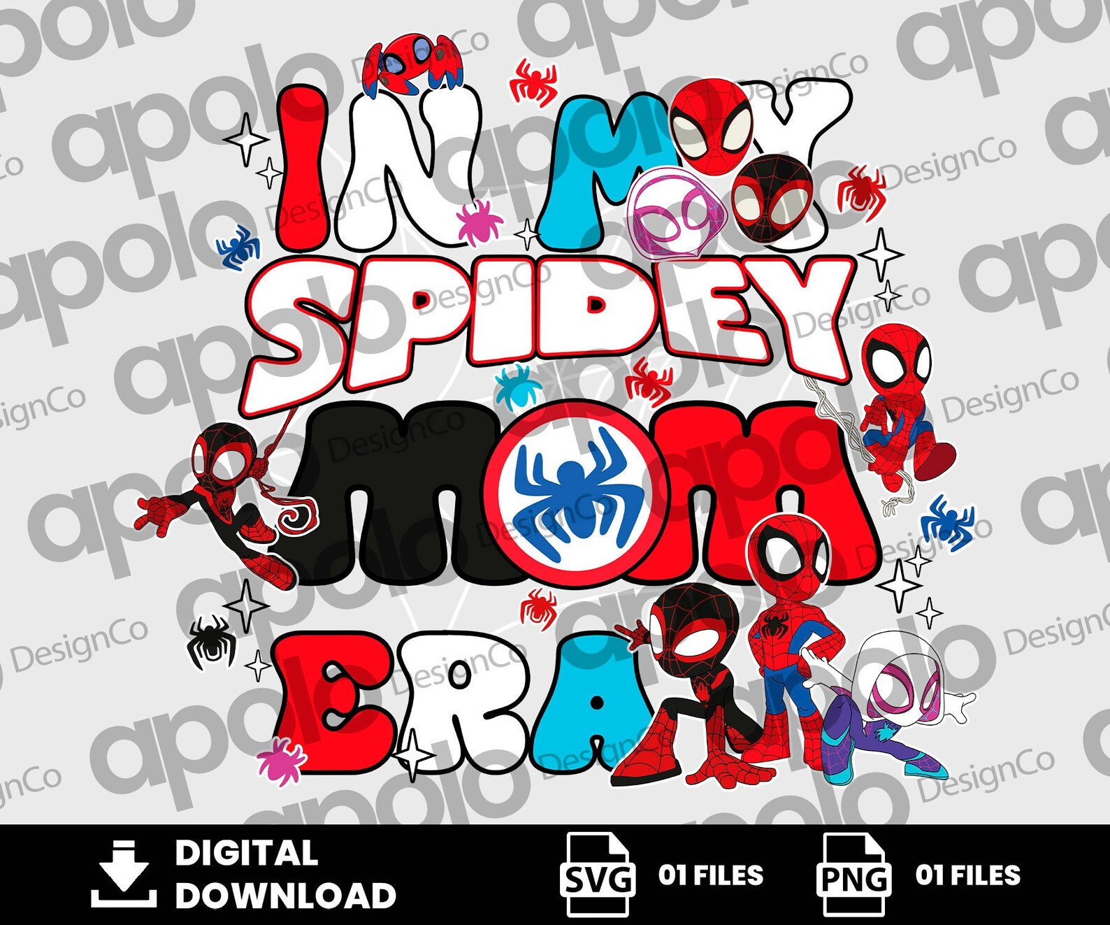 Clipart, in My Spidey Mom Era Svg, Spidey Svg, Spin Svg, Miles Morales ...