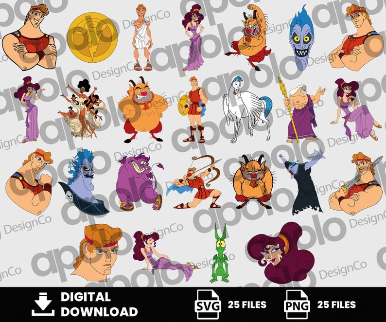 Clipart, Hercules Svg, Hades, Megara, Zeus, Phil, Pena y Pánico, Movie ...