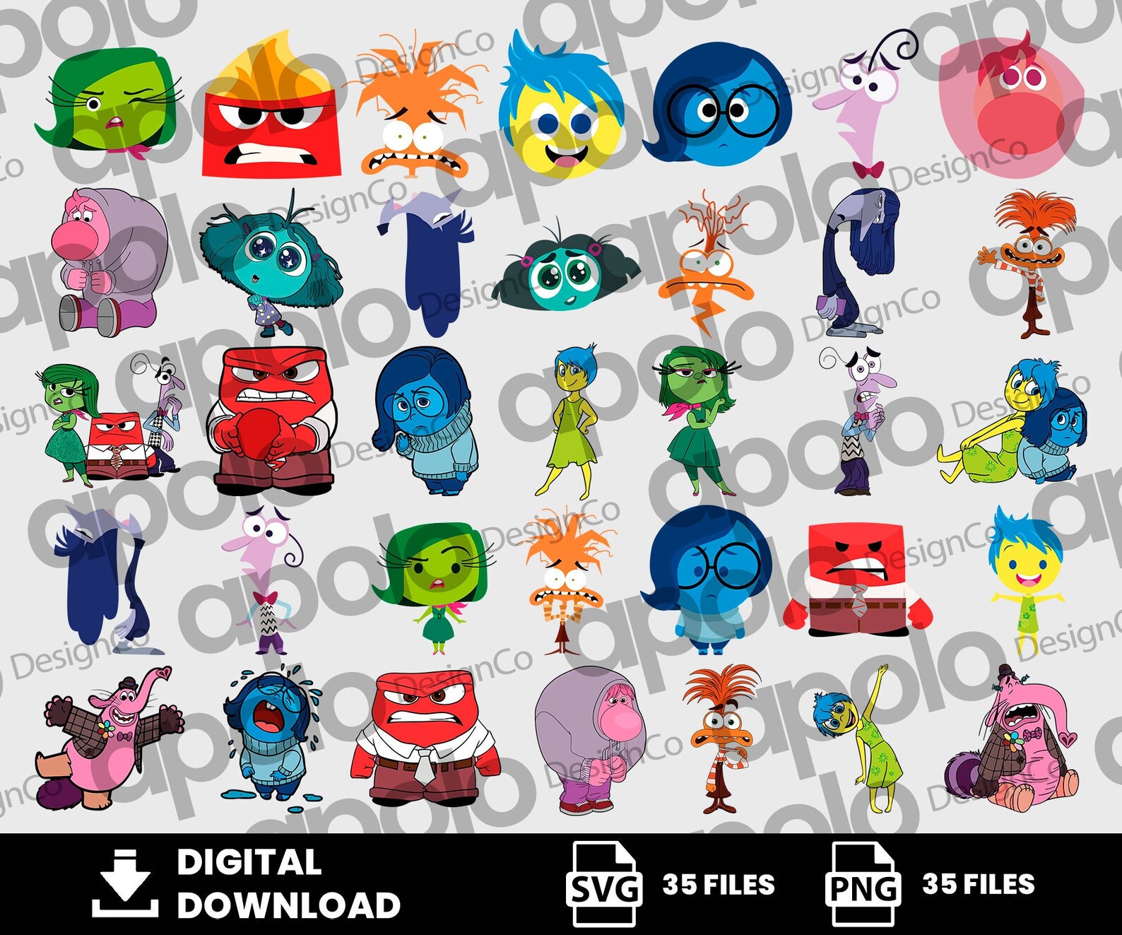 Clipart, Inside Out Svg, Joy Svg, Sadness Svg, Disgust Svg, Fear Svg ...