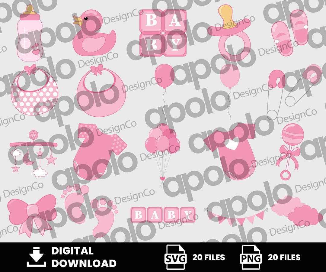 Clipart, Baby Shower, Baby Shower Pink Svg, Baby Svg, Pink Svg, Sheep ...