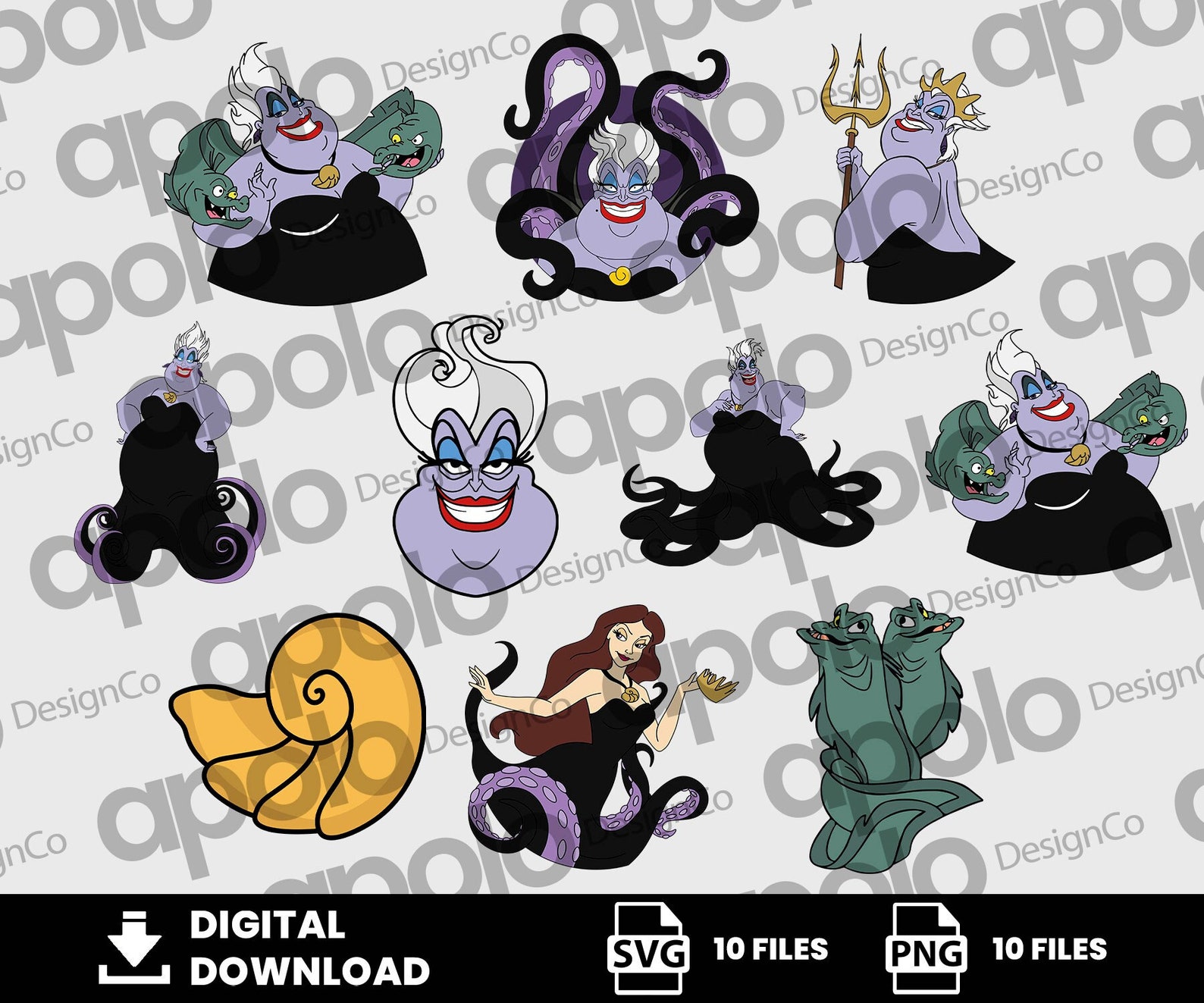 Clipart, Villains Svg, Ursula Svg, Ariel Svg, Little Mermaid Svg, Love ...