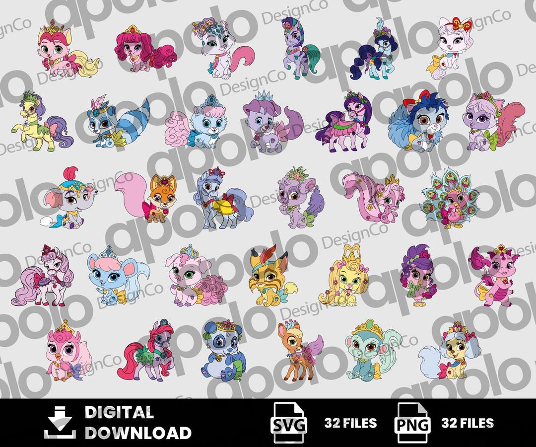 Clipart, Palace Pets Svg, Pets Svg, Love, Princess Svg, Digital ...