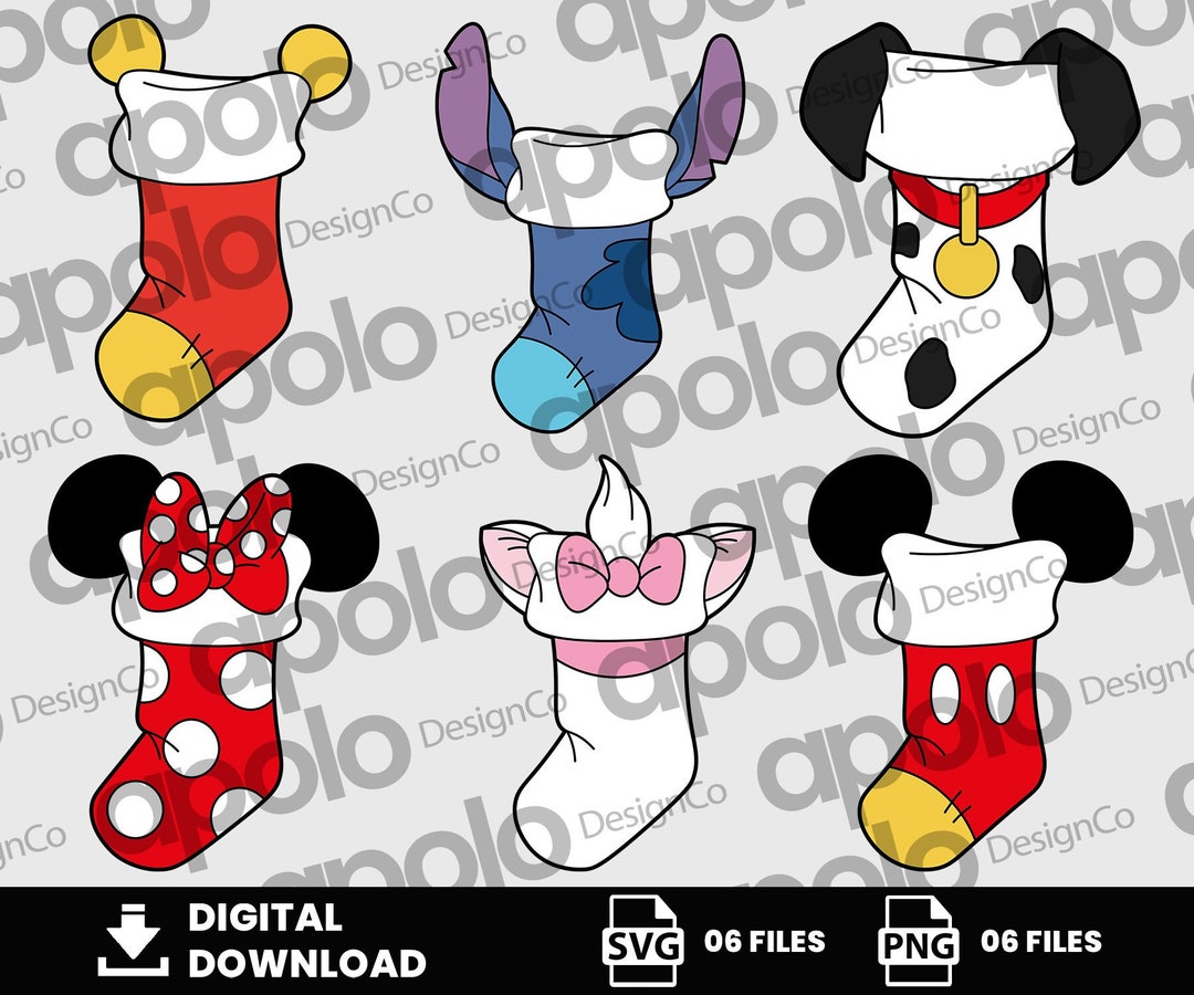 Clipart, Christmas, Christmas Stockings Mickey Svg, Mouse Svg, Digital ...