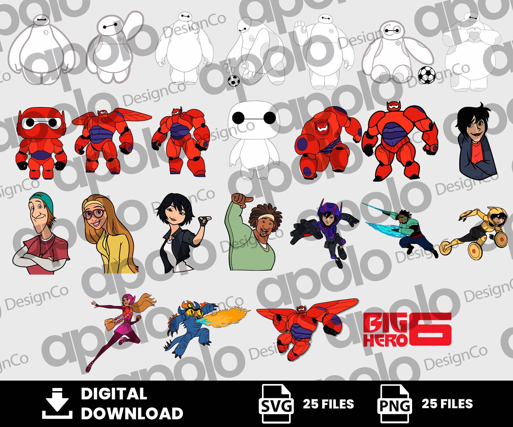 Clipart, Baymax Svg, Movie Svg, Big Hero Six Svg, Heroes Svg, Digital ...
