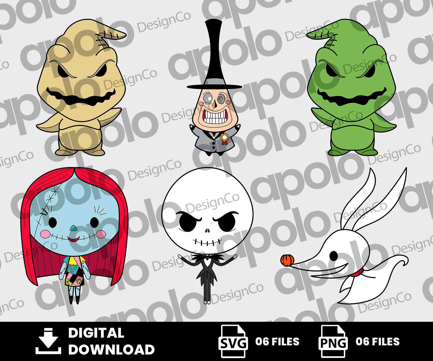 Clipart, Kawaii Svg, Jack Skellington Svg, Sally Svg, Oogie Boogie Svg ...
