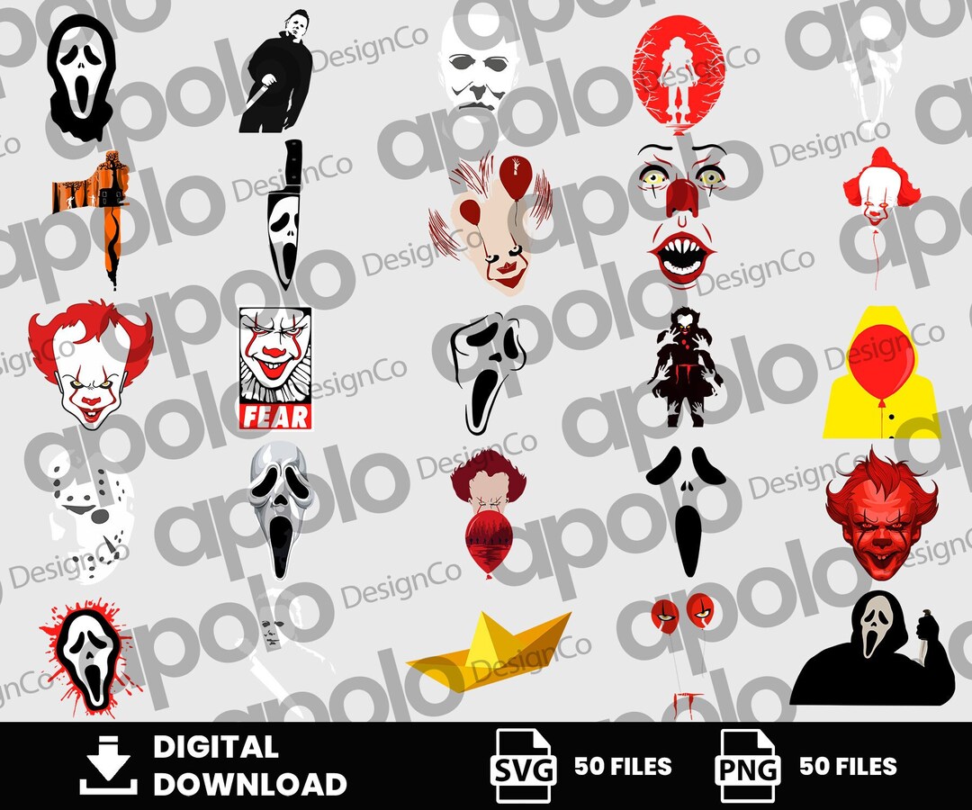 Clipart, Halloween Svg, Terror Svg, Villains Svg, Jack Svg, It Svg ...